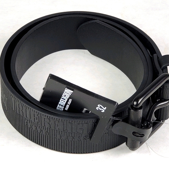 True Religion | Accessories | True Religion Mens Black Leather Belt ...